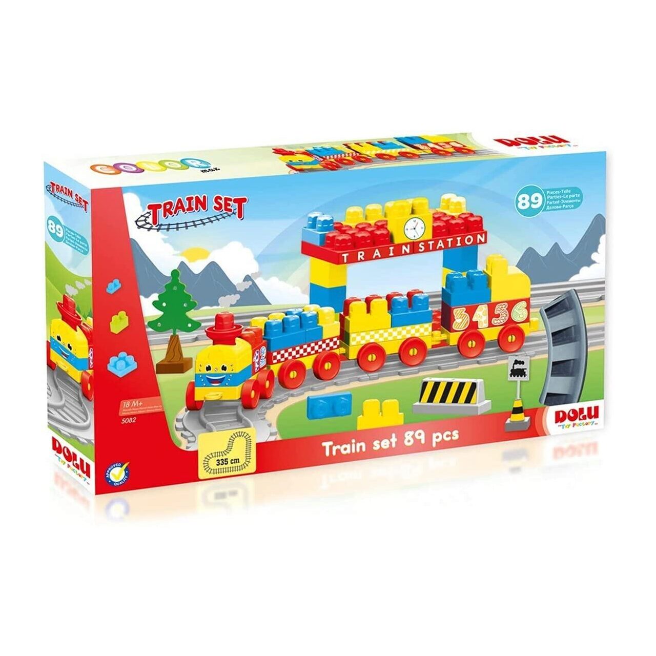 Set de constructii cu trenulet - 89 piese - Artool.ro