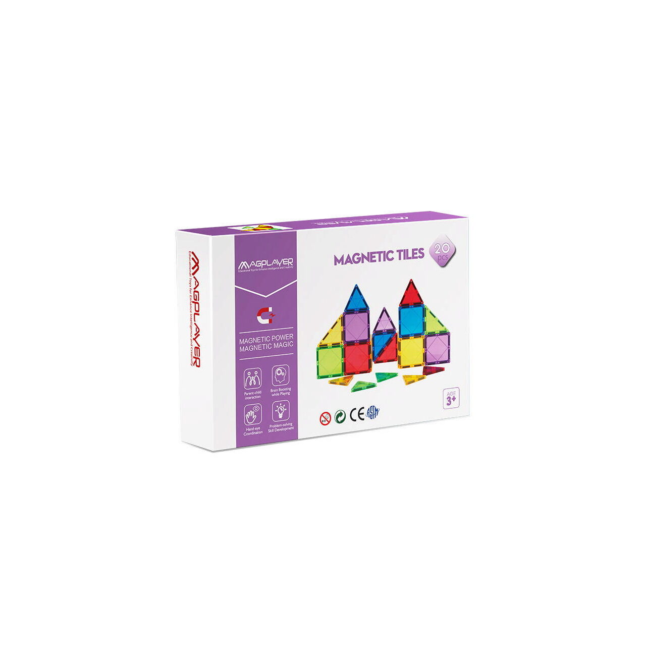 Set de constructie magnetic 3D - 20 piese - Artool.ro