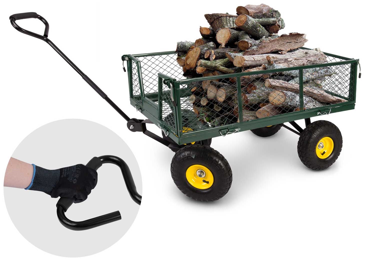 Carucior de gradina, transport, metalic, max. 300 kg, 95x52x57 cm ...