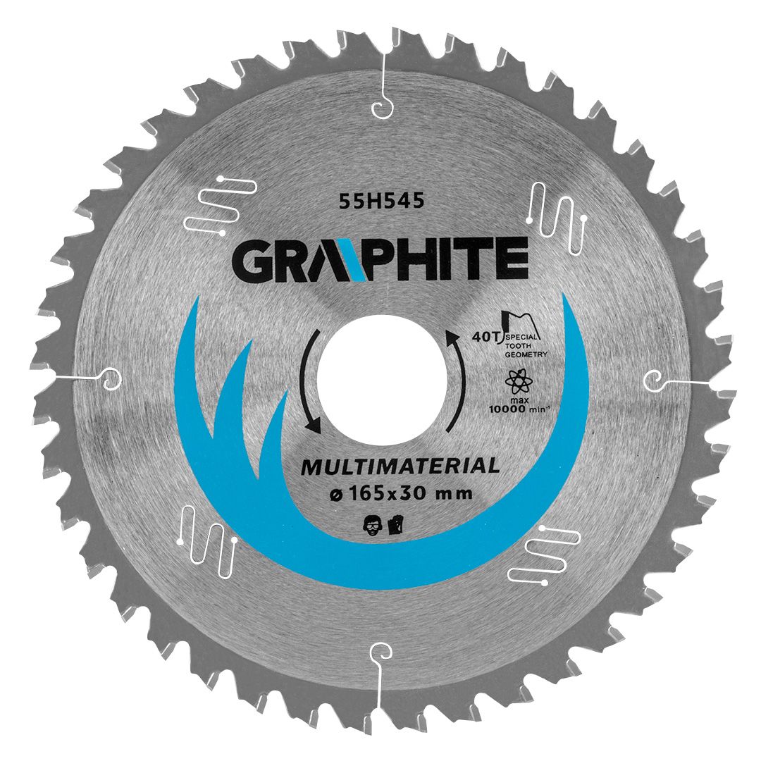 Disc circular vidia, multimaterial, 40 dinti, 165 mm, Graphite - Artool.ro