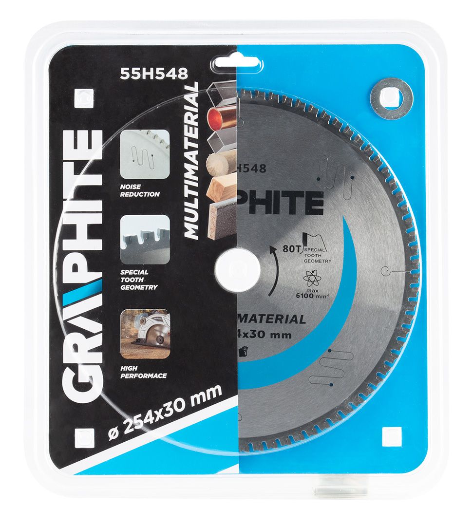 Disc circular vidia, multimaterial, 80 dinti, 254x30 mm, Graphite ...