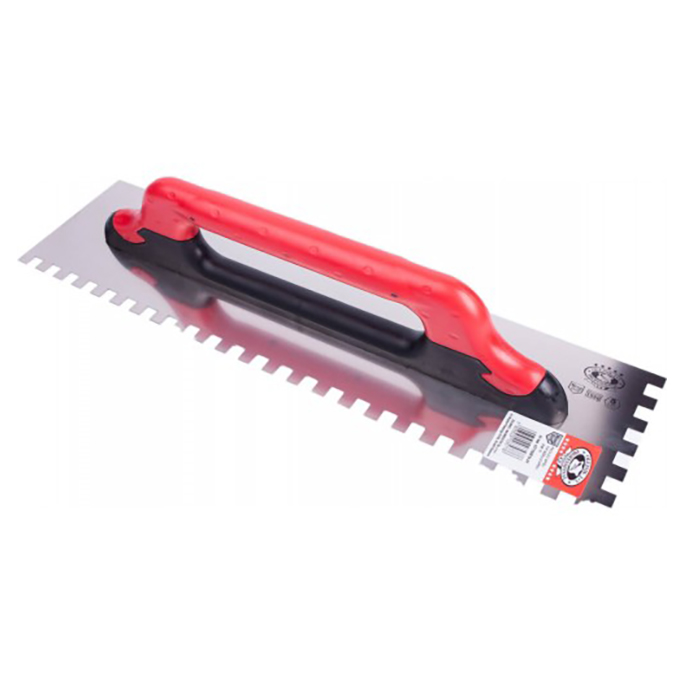 Gletiera inox, Olejnik, zimti, 4x4 mm, Super Profi, 13x48 cm, maner ...