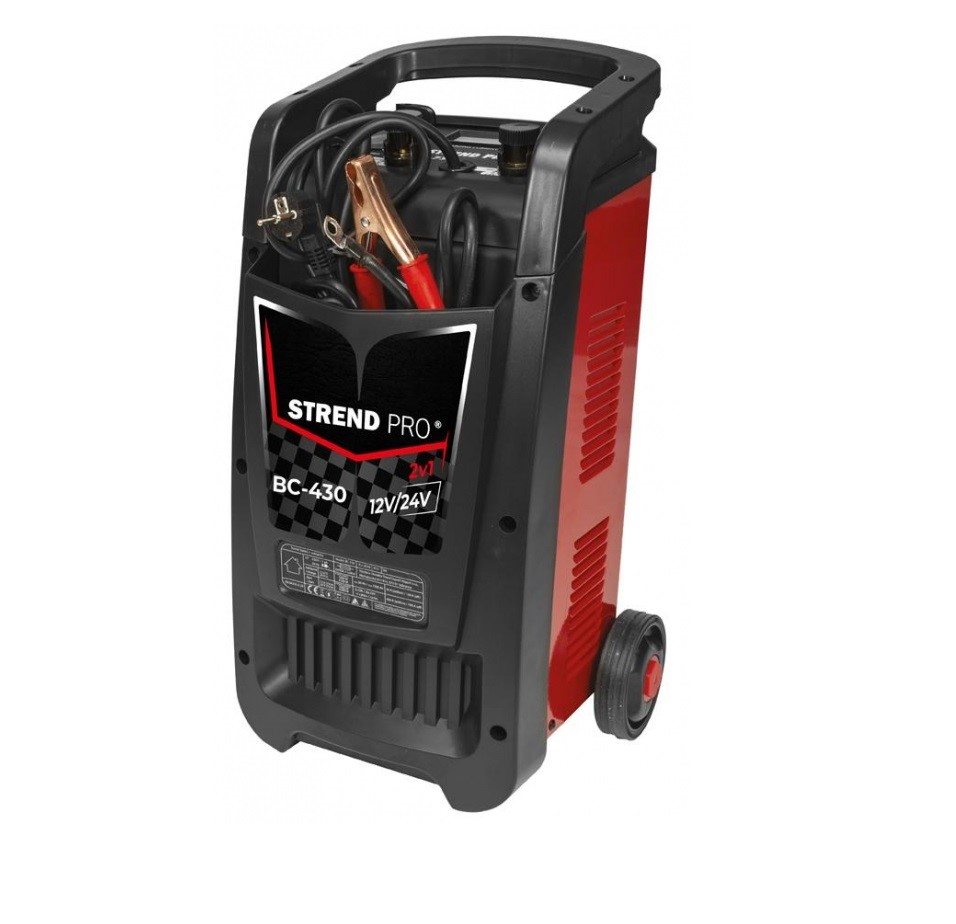 Incarcator acumulator auto cu roti, 12V/24V, 1200W/2000W, 30A, Strend ...