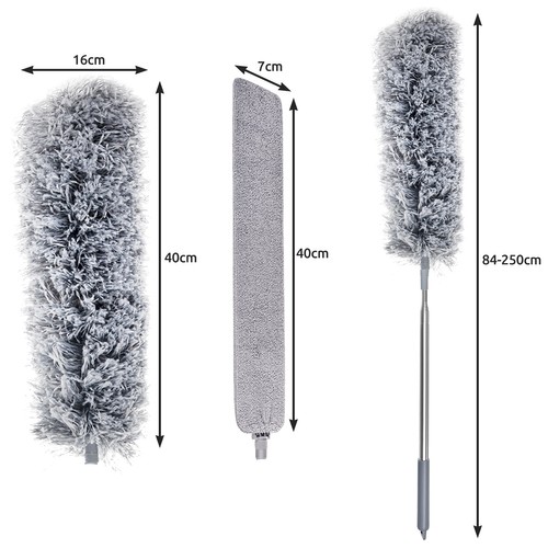 Perie/pamatuf pentru praf si paianjeni, telescopica, metalica, 2 capete ...