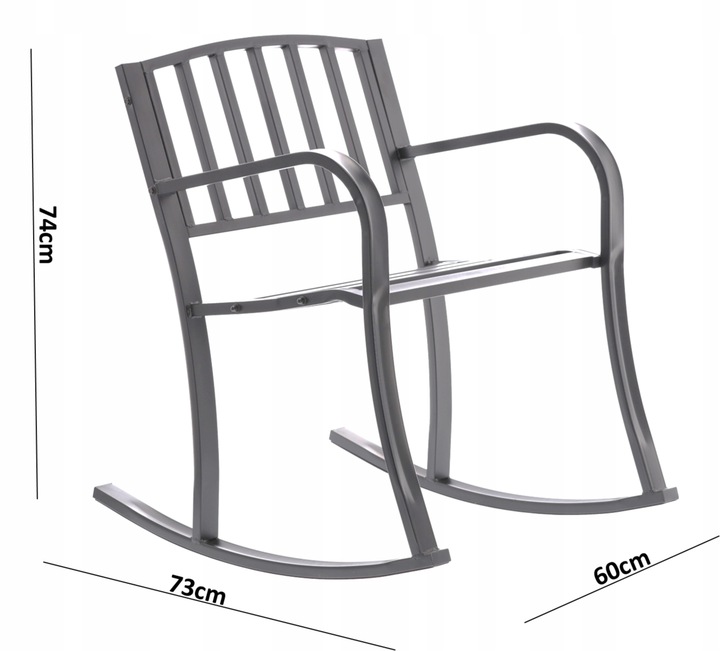Scaun de gradina, tip balansoar, metalic, gri, 60x73x74 cm, Garden Line ...