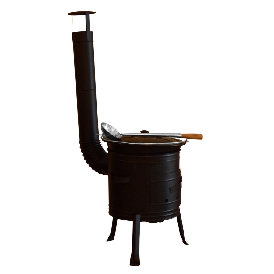 Soba pentru ceaun/tuci, cu burlan, polonic, ceaun de 14 L, 36x42 cm ...