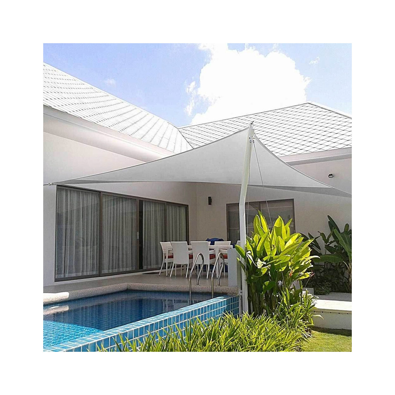 Copertina parasolar, triunghiulara, gri, 3.6x3.6x3.6 m - Artool.ro