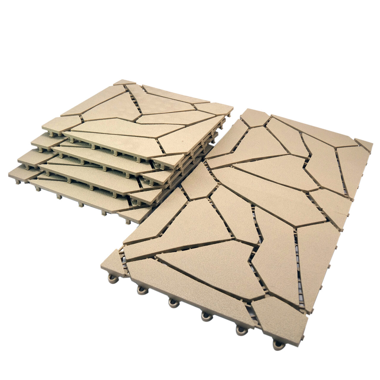 Podea de gradina/terasa, PVC poligon, 30x30 cm, set 6 buc - Artool.ro