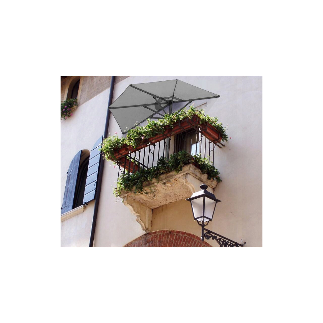 Umbrela balcon/terasa, semirotunda, gri, 270 cm - Artool.ro