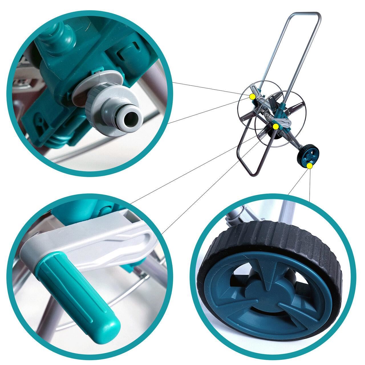 Carucior pentru furtun gradina, telescopic, 1/2"-60 m, 3/4"-30 m ...