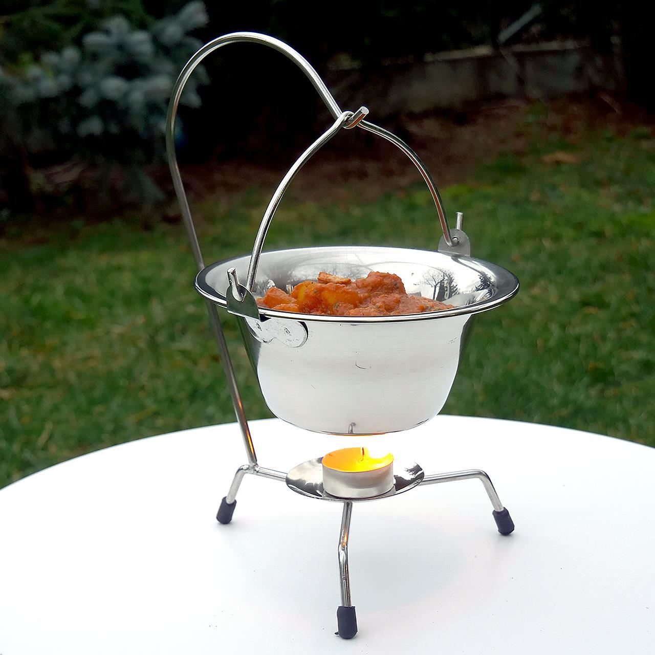 Set pentru servire ceaun, din inox, 0.8 L, 3 piese, Perfect Home ...