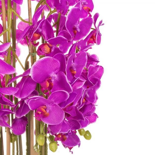 Orhidee arificiala cu ghiveci din ceramica, violet, 80 cm, Springos ...
