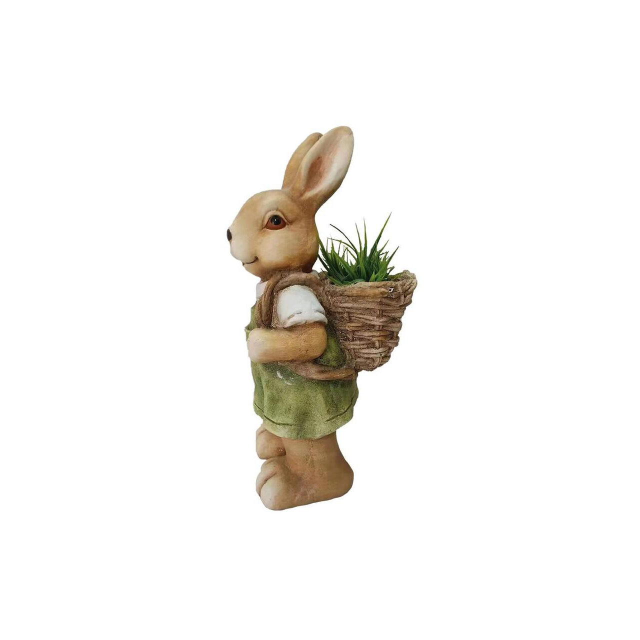 Decoratiune gradina, ceramica, iepure cu cos, 22x18.5x46 cm - Artool.ro