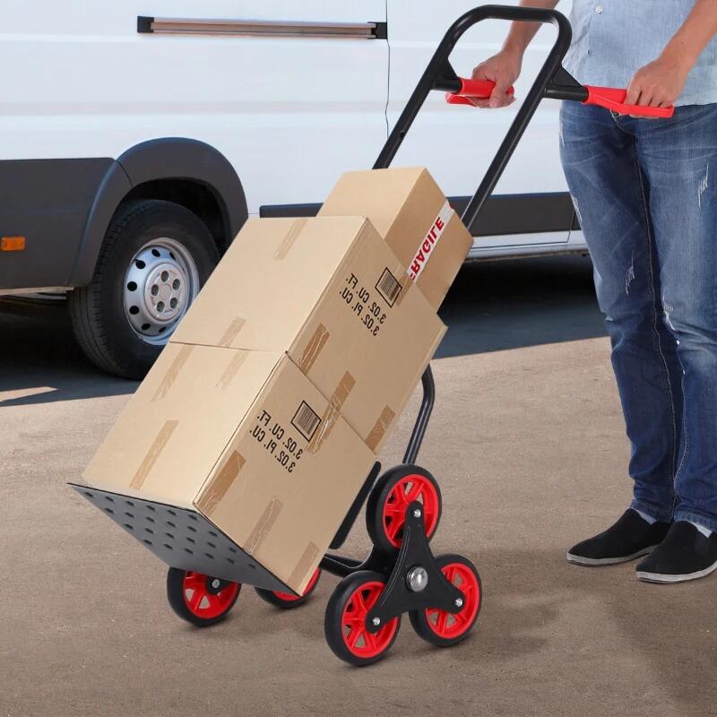 Carucior transport marfa pentru scari, trepte, 6 roti, max 150 kg ...