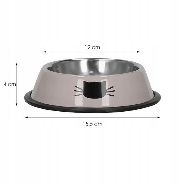 Castron, bol, pentru caine, pisica, rotund, inox, bej, 12 cm - Artool.ro