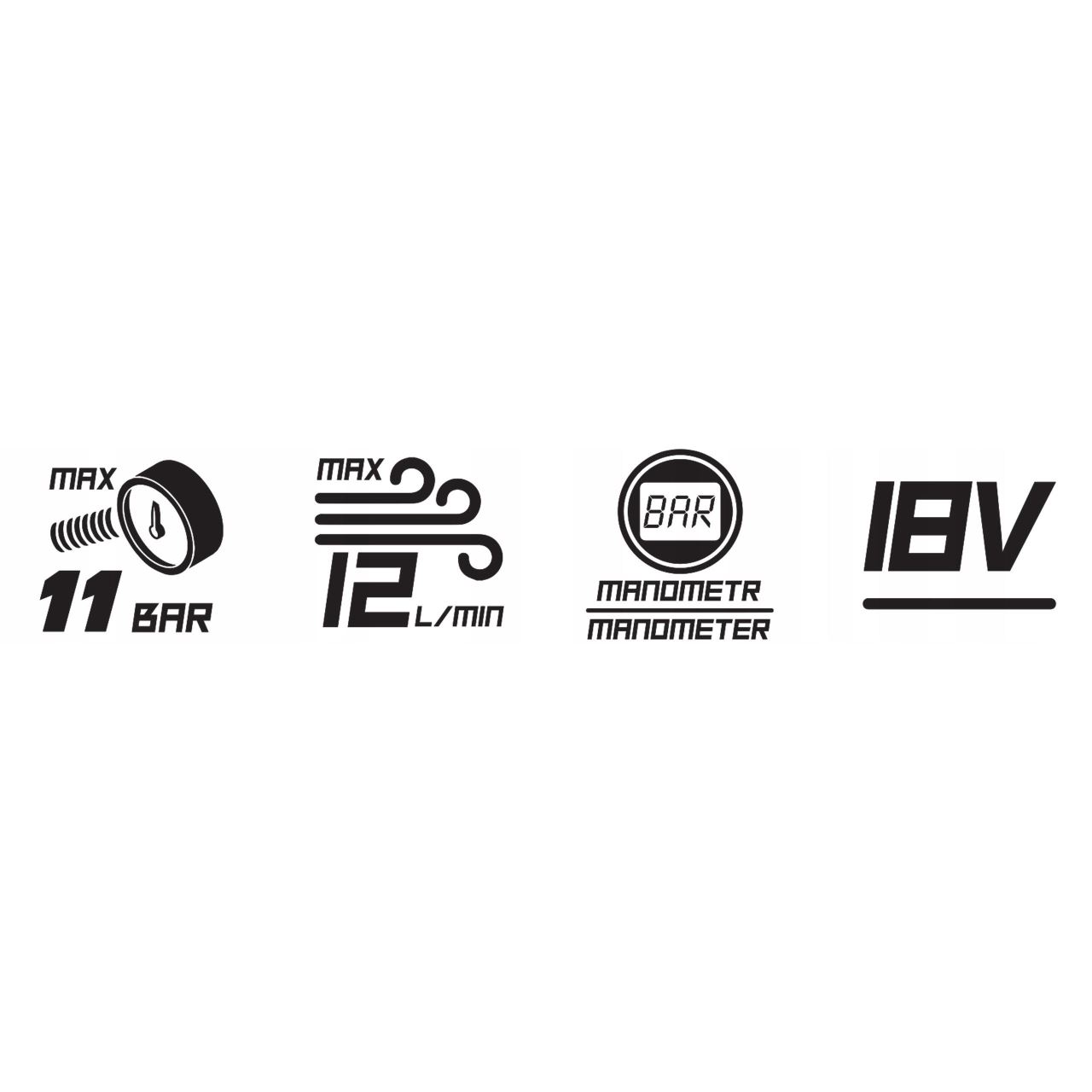 Compresor aer auto, cu acumulator 2 Ah, incarcator 18V Li-ion, 11 bar ...