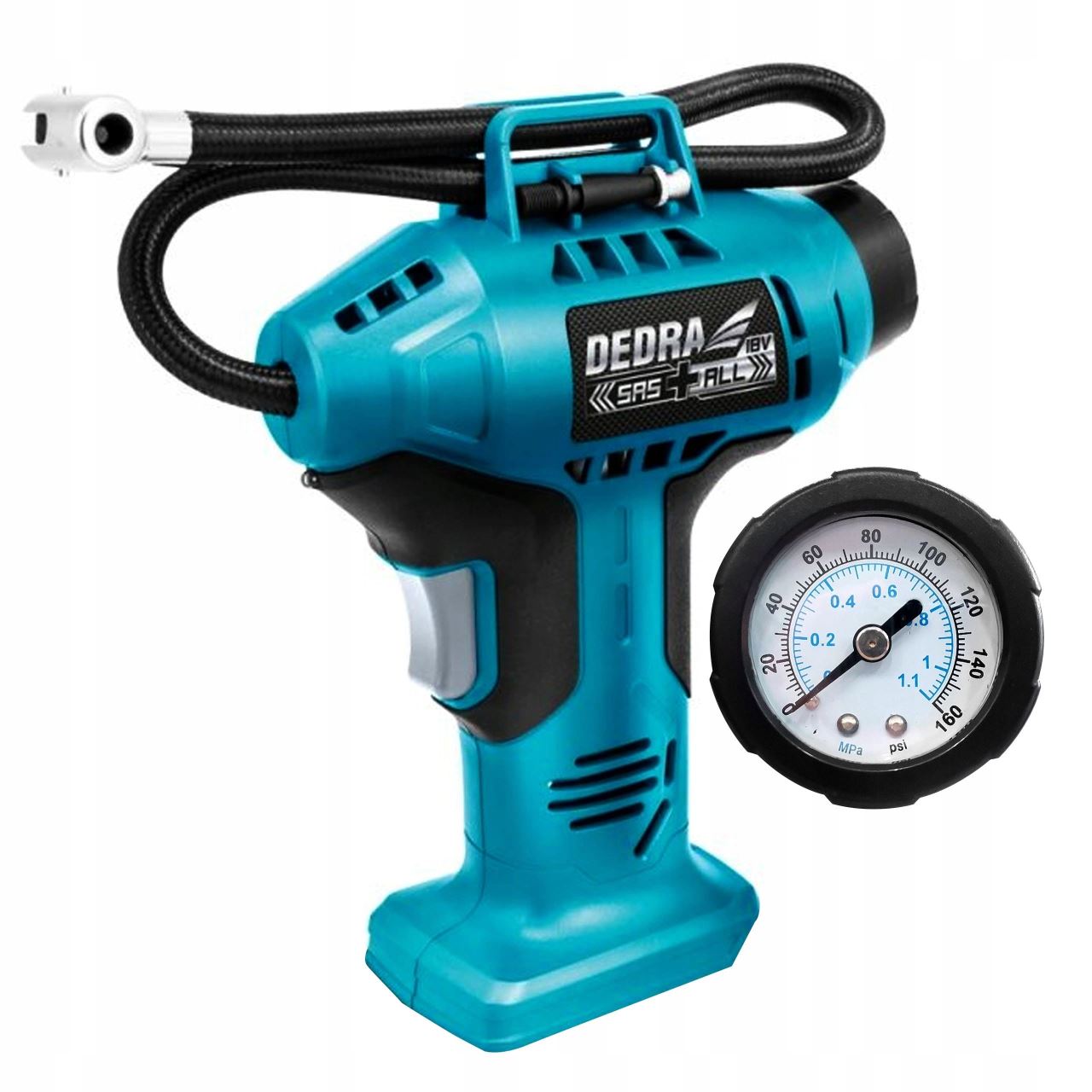 Compresor aer auto, cu acumulator 2 Ah, incarcator 18V Li-ion, 11 bar ...