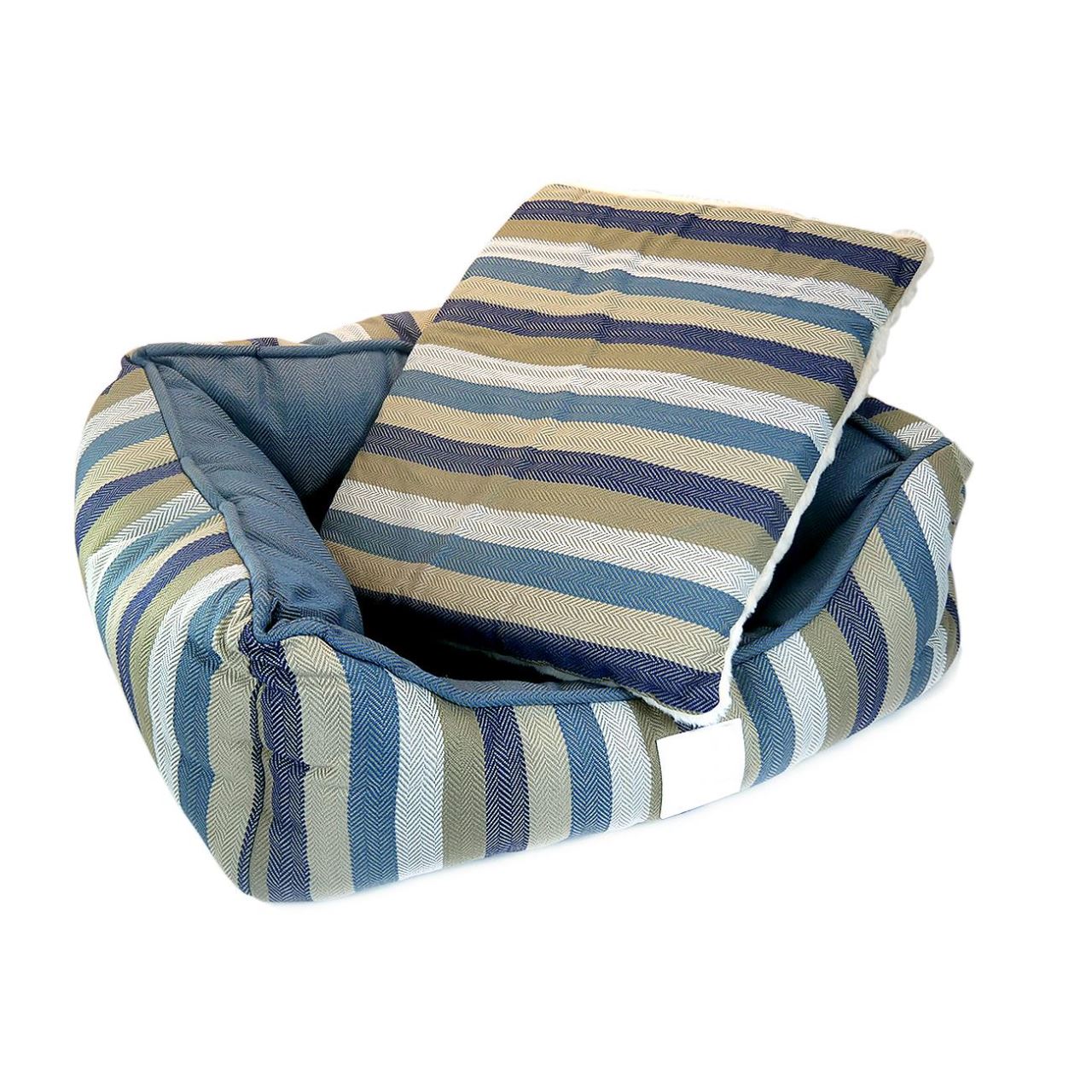 Culcus moale, pentru caine/pisica, perna detasabila, model dungi ...