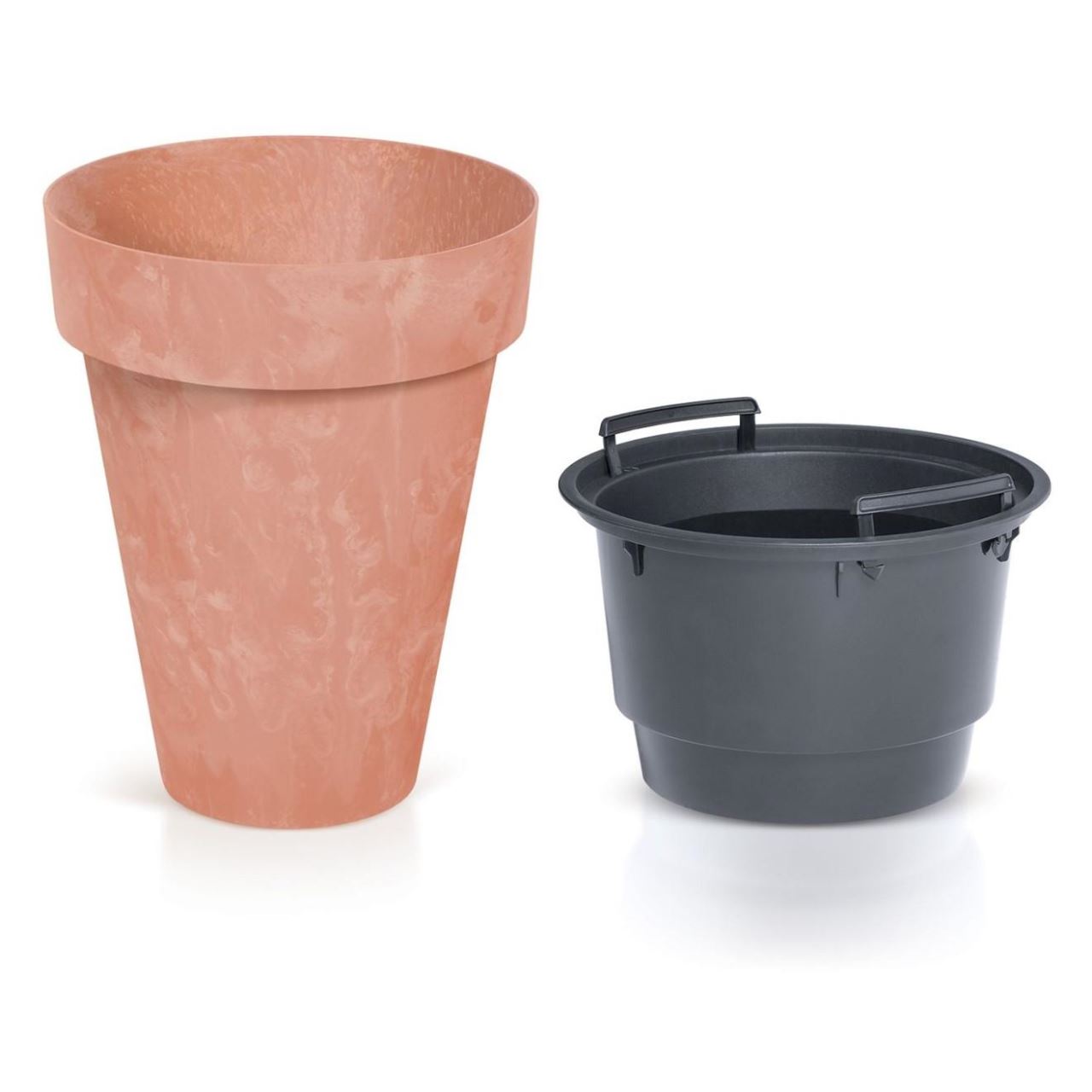 Ghiveci decorativ de flori, rotund, maro, 27.6x34.9 cm, Cube Beton ...