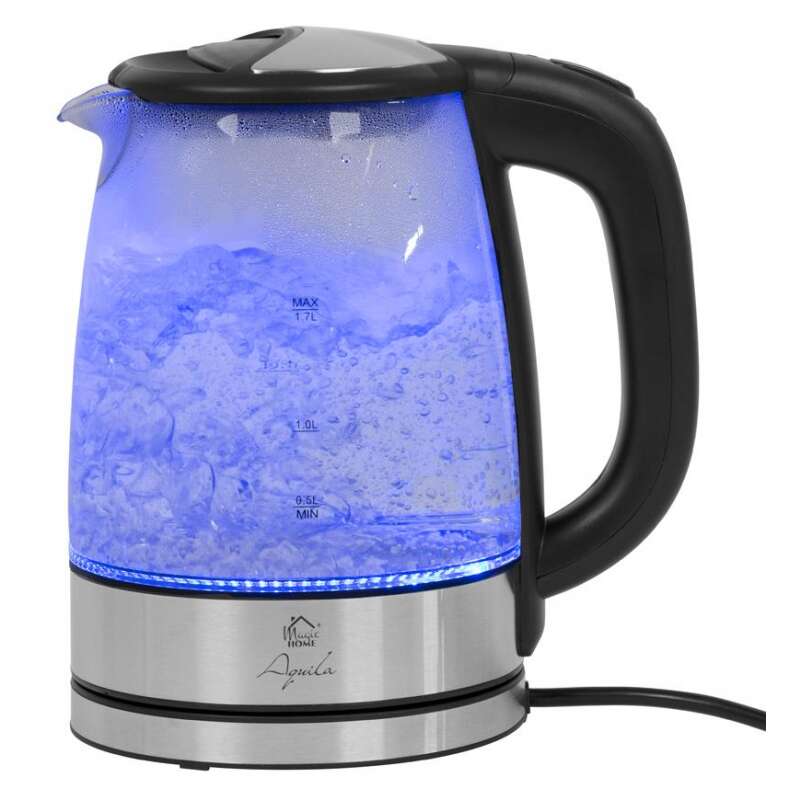 Fierbator apa Aquila, 1850-2200 W, sticla, filtru detasabil, 1.7 L ...