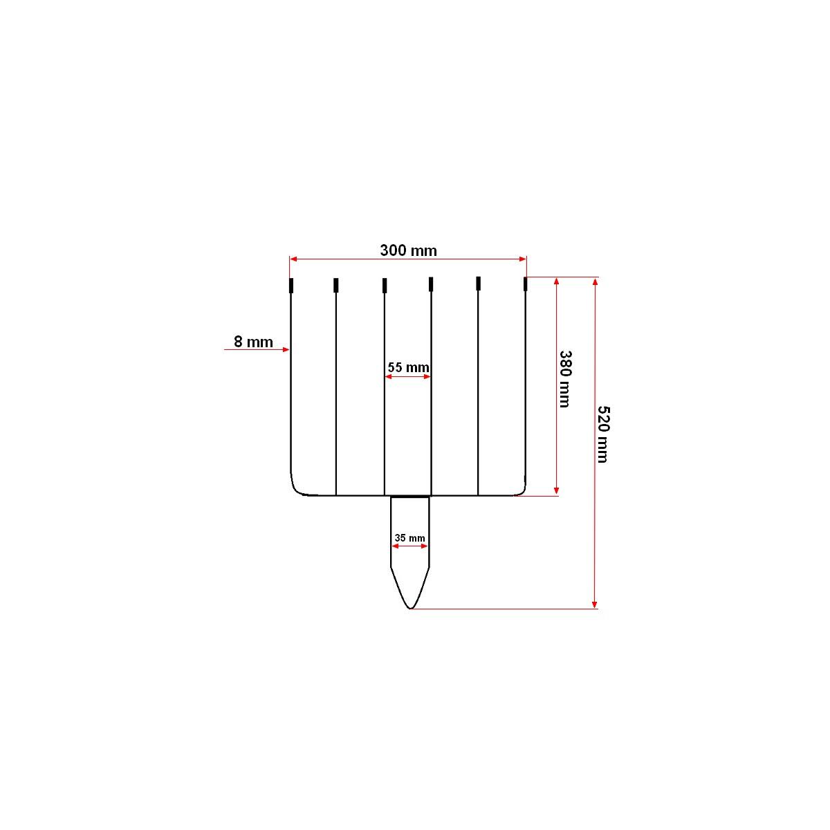 Furca 6 dinti, metal, fara coada - Artool.ro