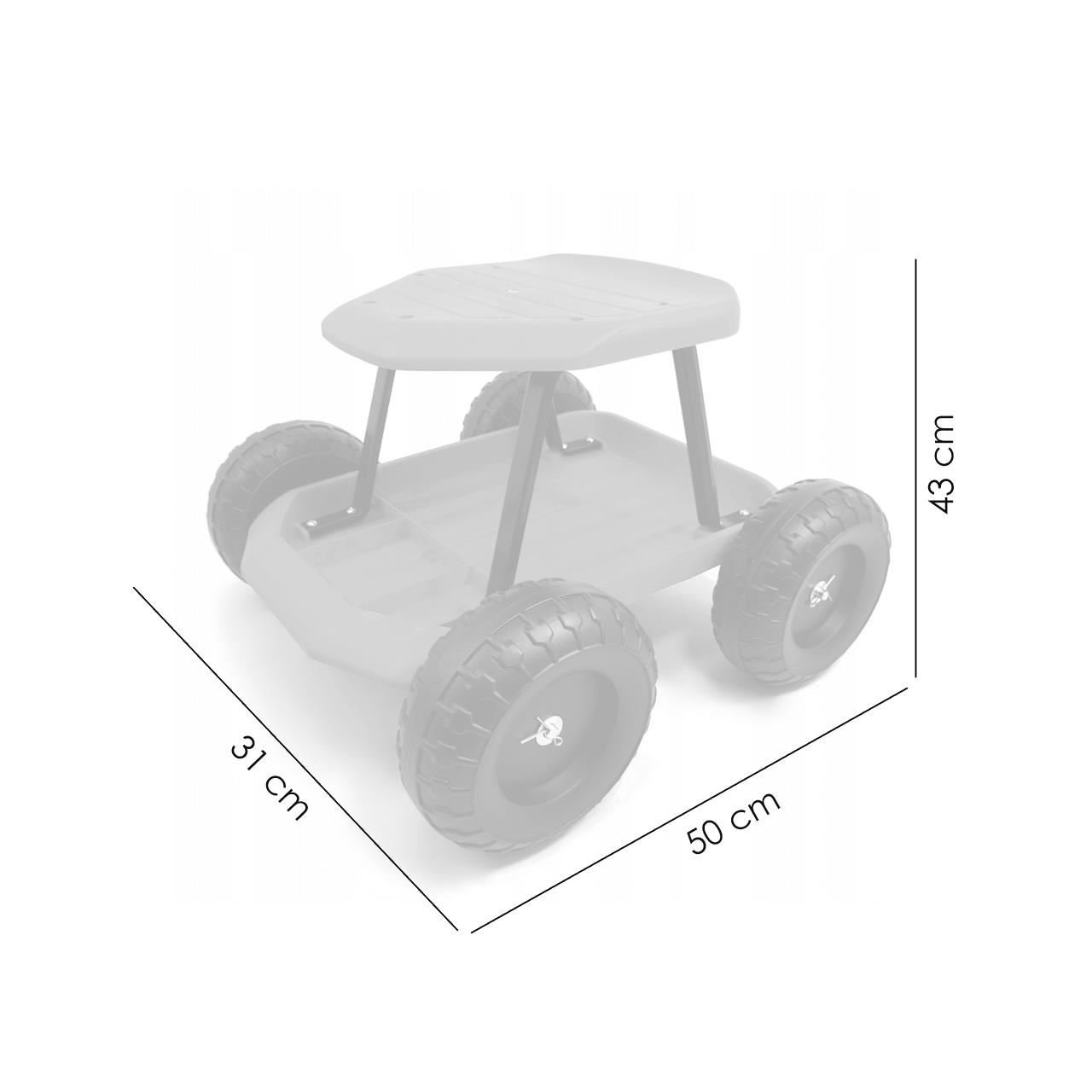 Scaun cu roti pentru gradina, 50x43x31 cm - Artool.ro