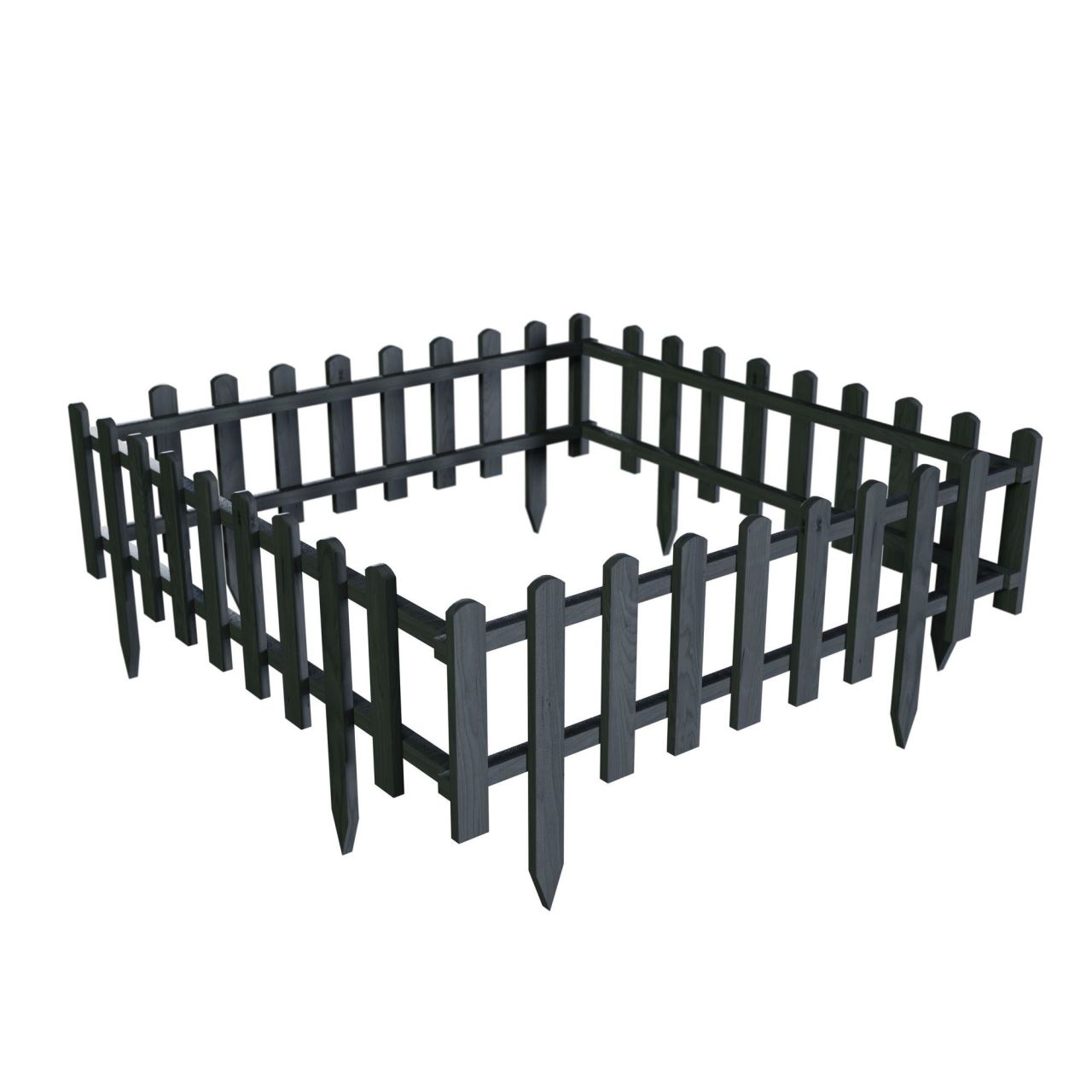 Gard de gradina decorativ, din lemn distantat, antracit, 104x40 cm ...