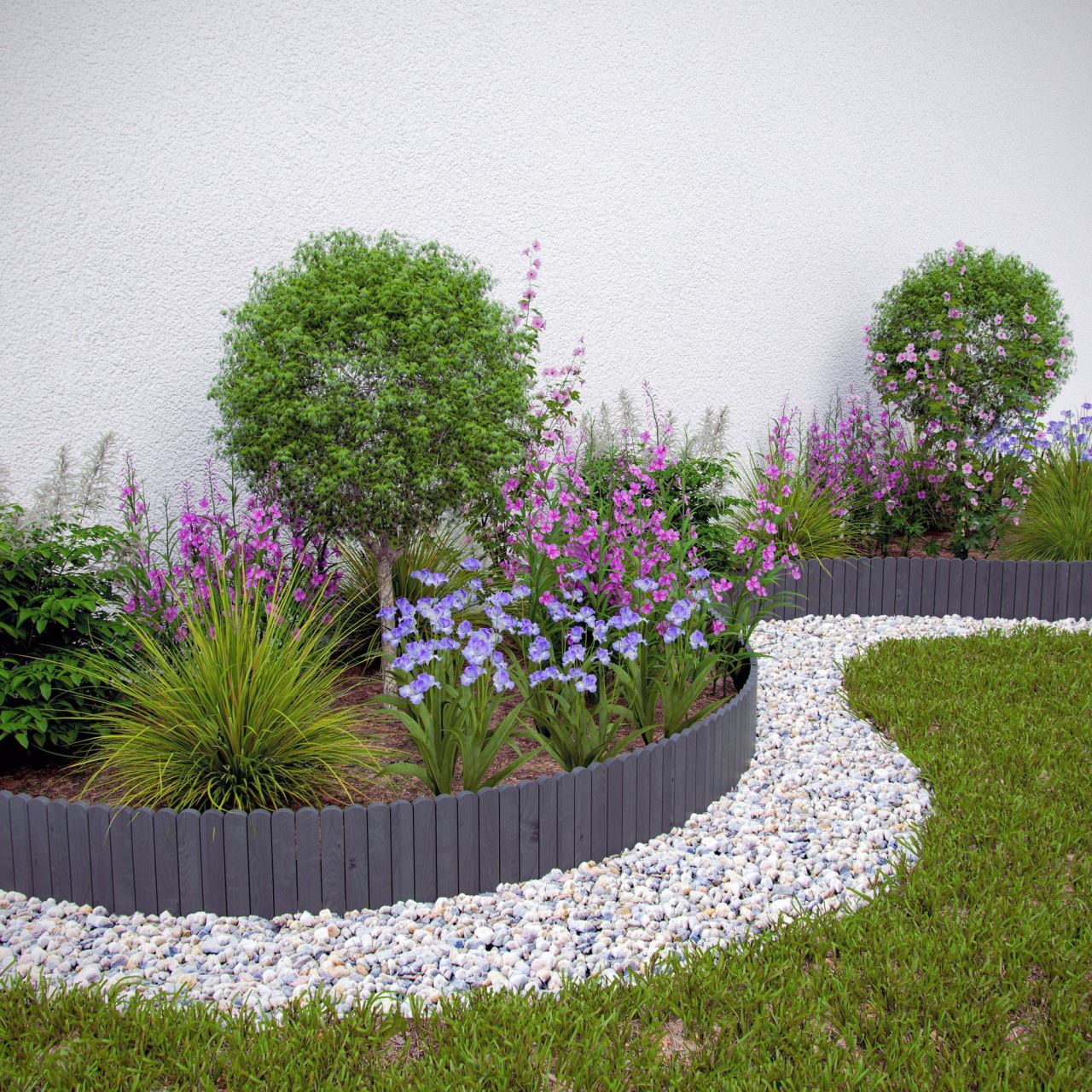 Gard de gradina decorativ din lemn 40x200 cm, antracit - Artool.ro