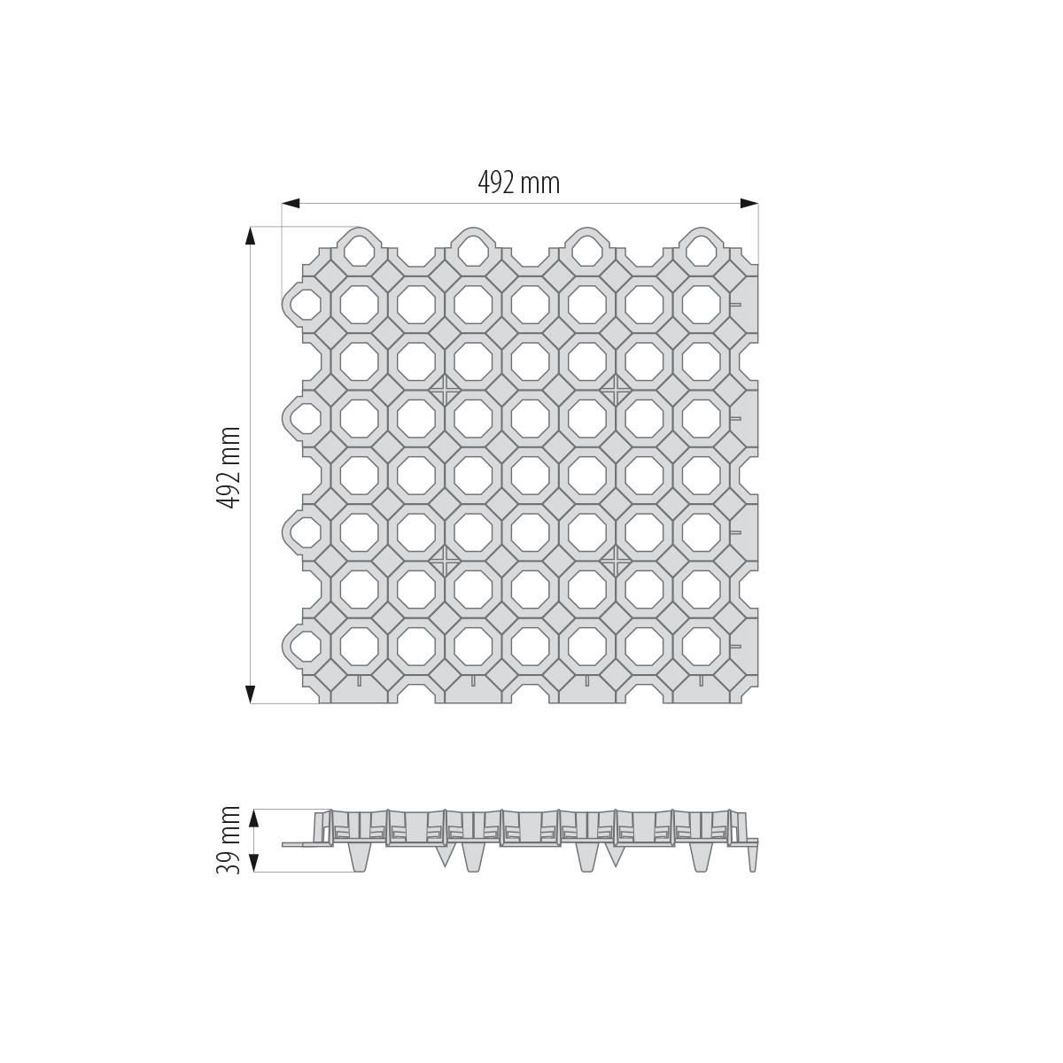 Grilaj plastic pentru parcari auto, negru, 49.2x49.2x3.9 cm ...