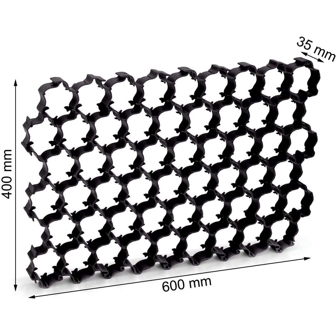 Grilaj plastic pentru parcari auto, negru, 60x40x3.3 cm, set 5 piese, 1 ...