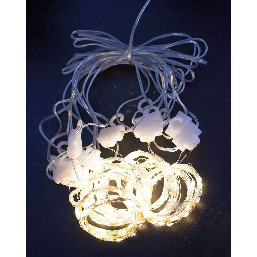 Instalatie luminoasa de Craciun, interior, 300 micro LED, 8 moduri, alb ...