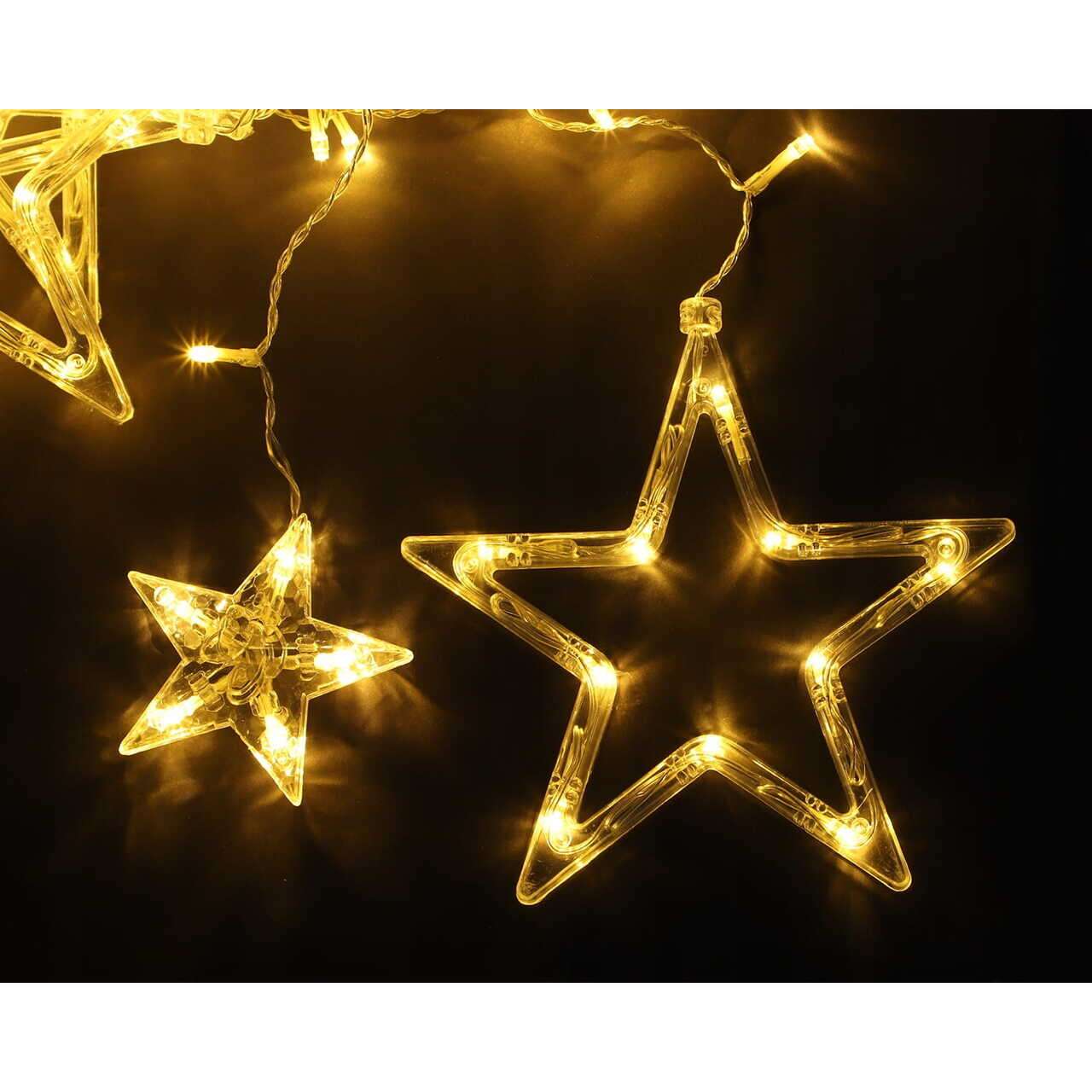 Instalatie luminoasa tip perdea, exterior/interior, 138 LED, 8 moduri, model stea, alb cald ...