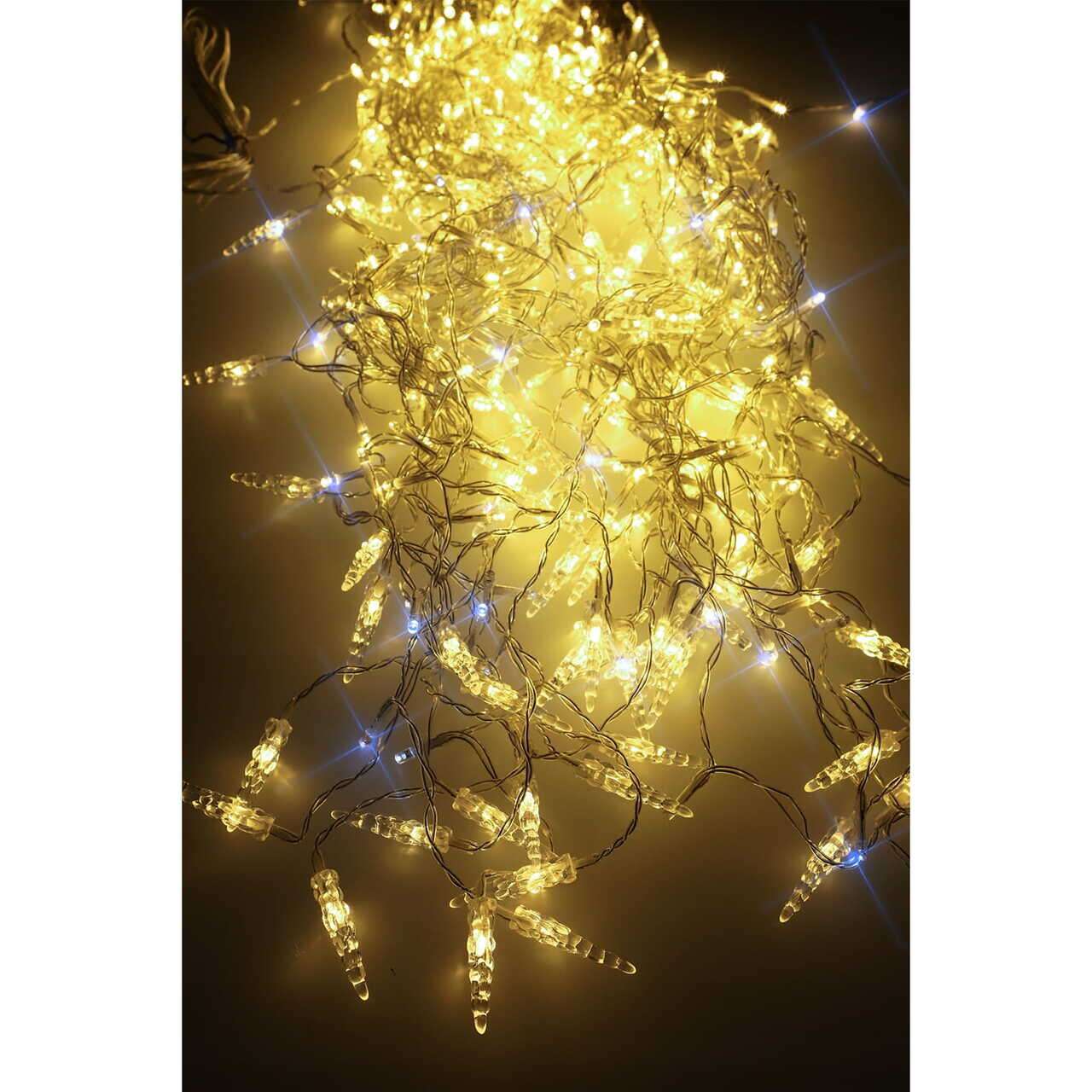 Instalatie luminoasa tip perdea, exterior/interior, 500 LED, cu efect FLASH, alb cald, IP44, 7.4 ...