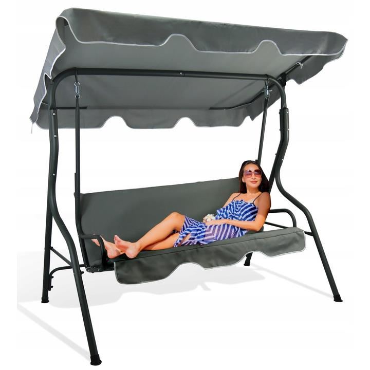 Balansoar gradina, gri, 170x110x153 cm, Delia - Artool.ro