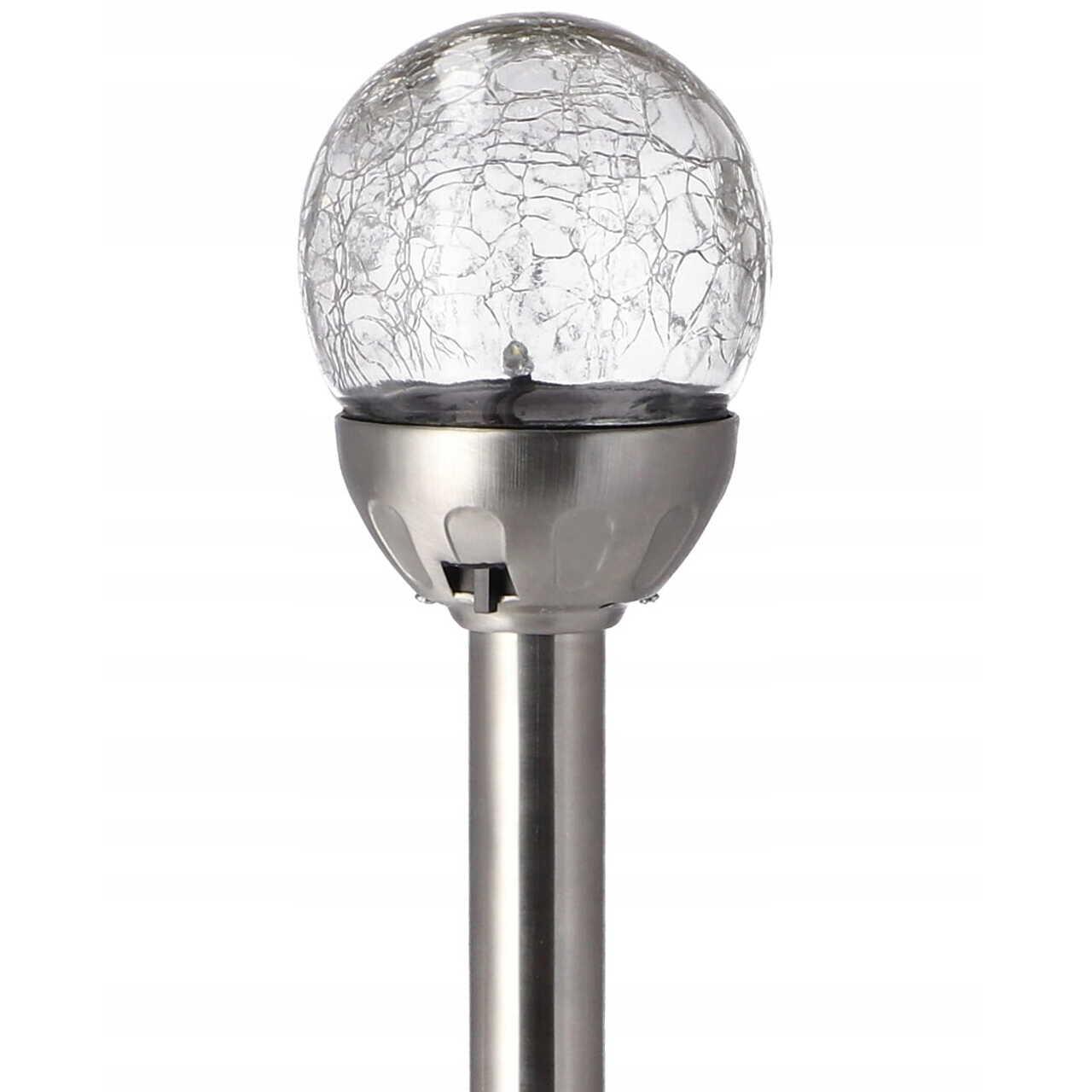 Lampa solara pentru gradina, Jumi, 1 LED, alb cald, glob de sticla ...