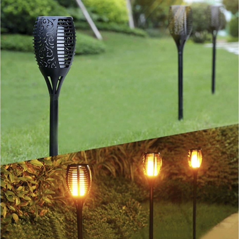 Lampa solara pentru gradina, tip faclie, 12 LED, set 4 buc, 7x51 cm ...