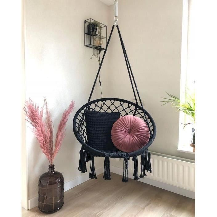 Leagan tip scaun, negru, max 150 kg, 79x80x120 cm, Springos - Artool.ro