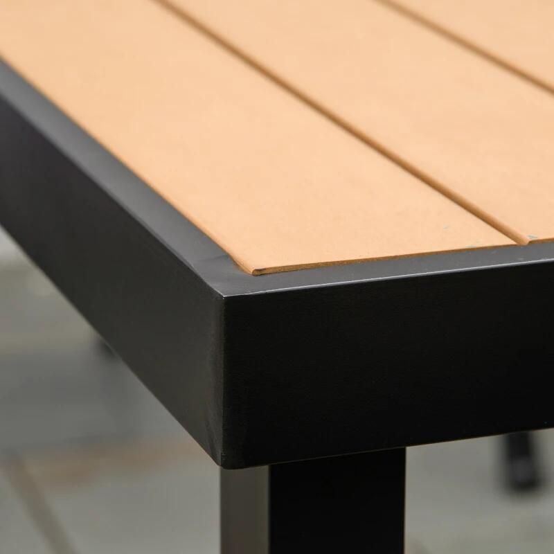 Masa gradina/terasa pentru exterior, aluminiu, plastic, negru si natur ...
