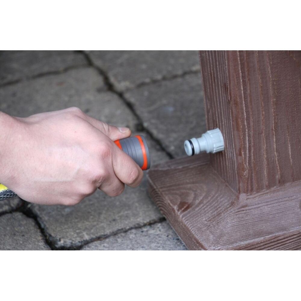 Masca robinet de gradina, cu adaptor furtun, efect lemn, 100 cm ...