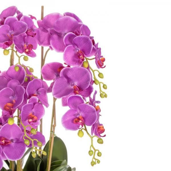 Orhidee arificiala cu ghiveci din ceramica, violet, 70 cm, Springos ...