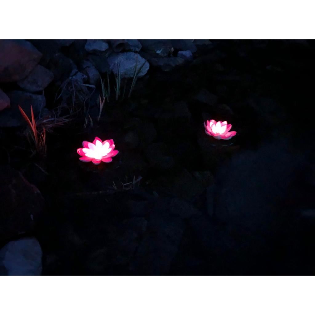 Lampa solara de gradina/apa, LED, floare de nufar roz, 18x18x6 cm ...