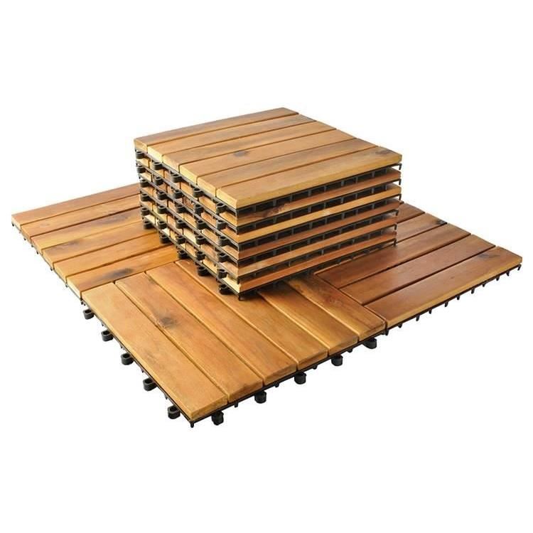 Podea de gradina/balcon din lemn, 10 buc, 30x30 cm, Malatec - Artool.ro