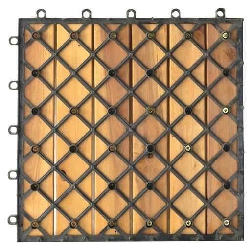 Podea de gradina/balcon din lemn, 10 buc, 30x30 cm, Malatec - Artool.ro