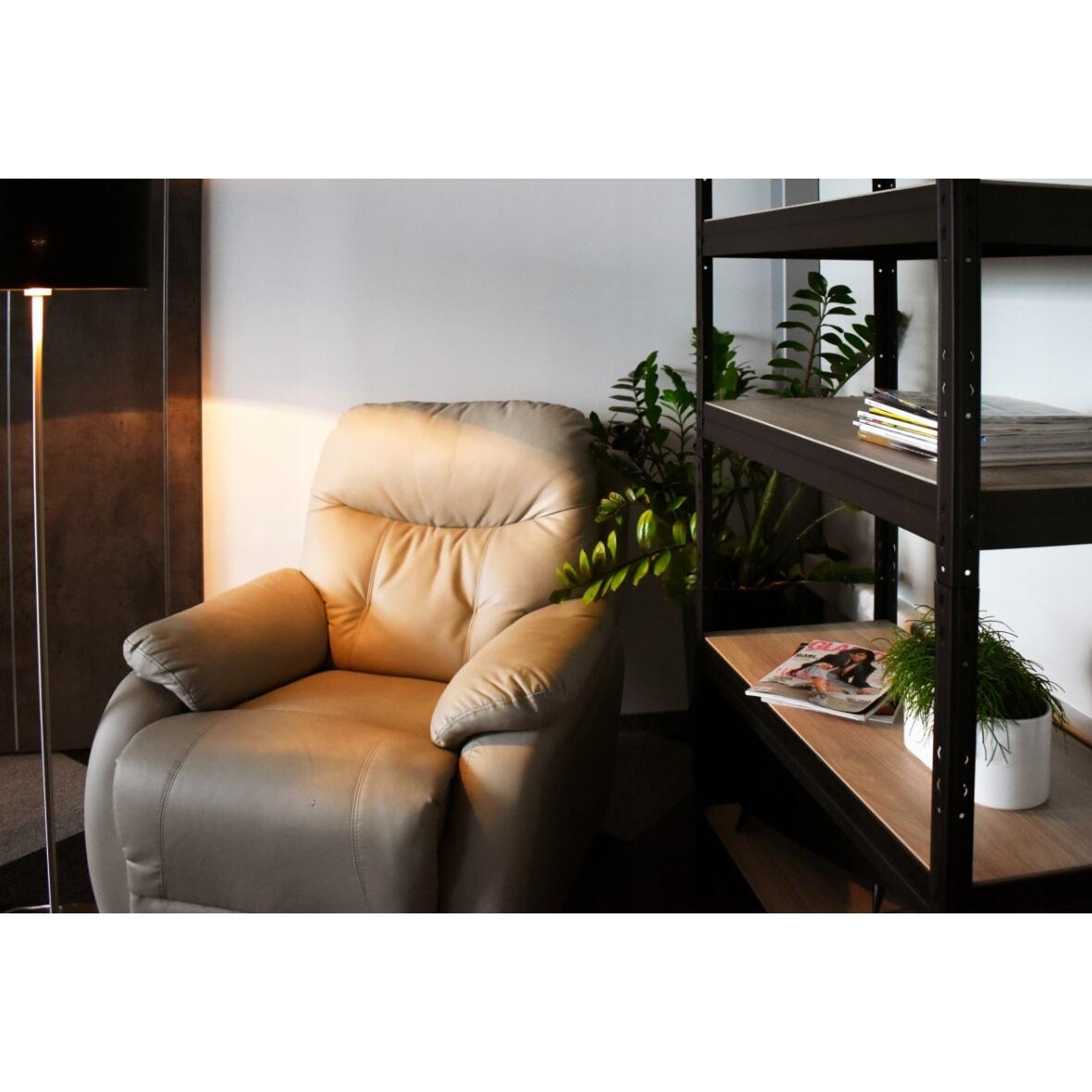 Raft metalic premium, cu 5 polite de lemn, culoare Nuc, 120kg ...