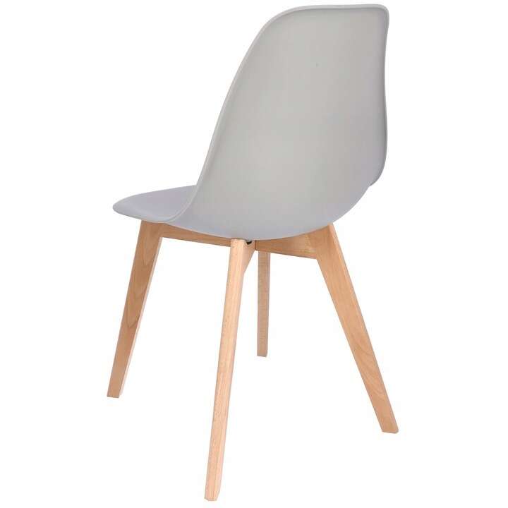 Set 4 scaune bucatarie/living, PP, lemn, gri, 46x52x82 cm, Ada - Artool.ro