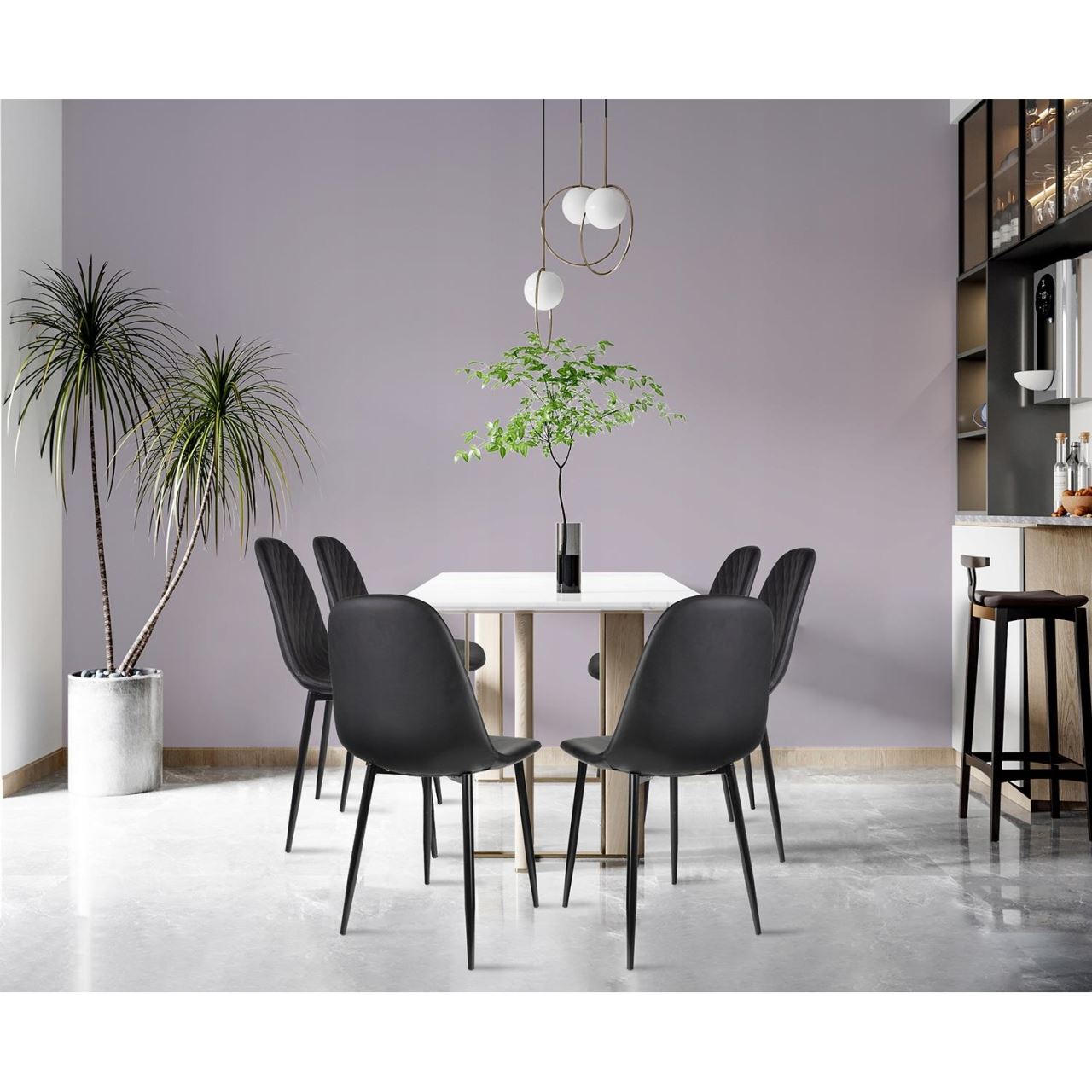 Scaun tip scandinav, tapitat, piele ecologica, model cusatura in fata ...