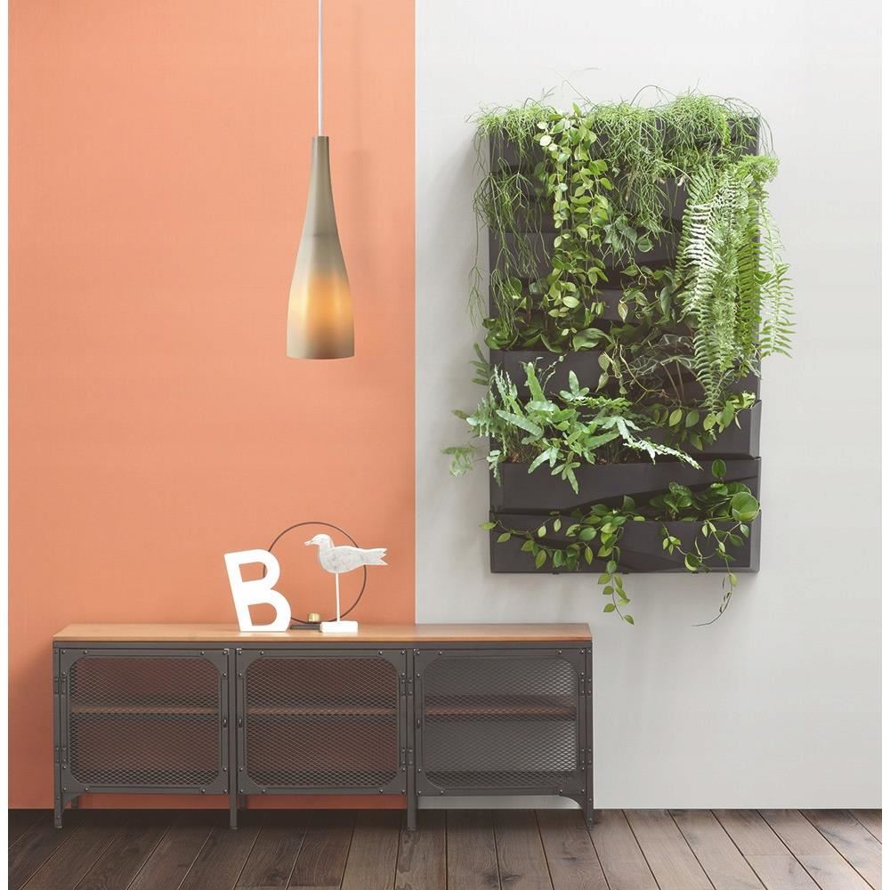 Ghivece decorative de flori, modular, antracit, set 2 buc, 78x19x35 cm ...