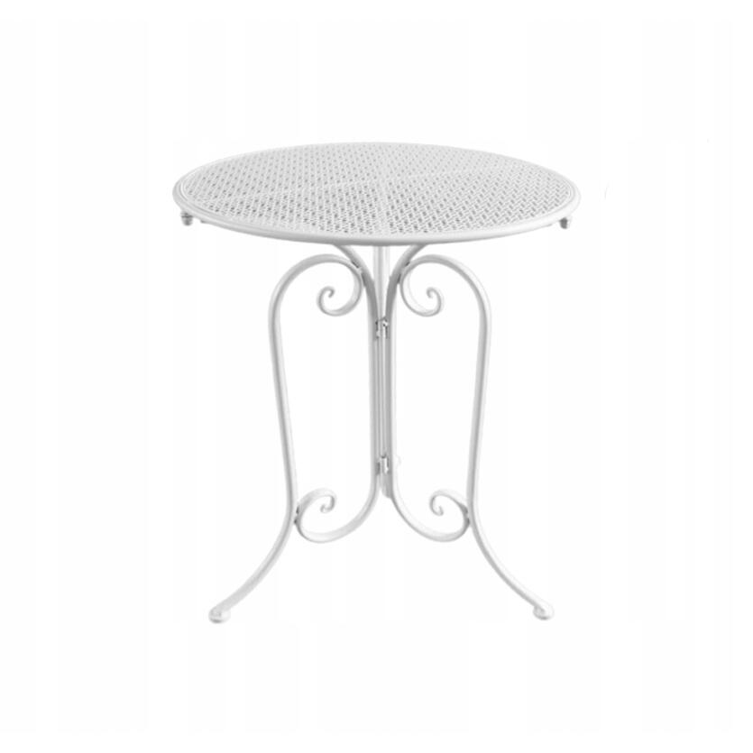 Set mobilier gradina/terasa, metal, alb, 1 masa, 2 scaune, Linda ...