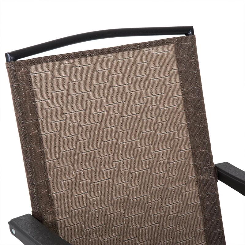 Set mobilier gradina/terasa, metal, blat sticla, maro, 1 masa, 2 scaune ...