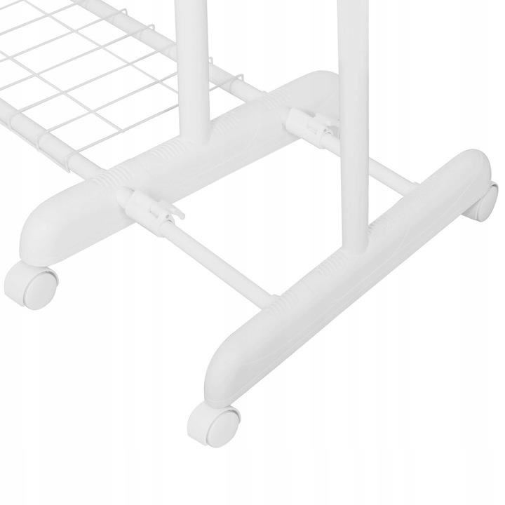 Suport mobil cu roti pentru haine, regabil, metal, alb/crom, Springos ...